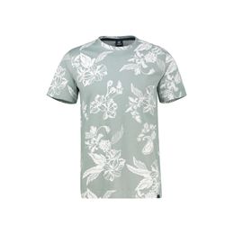 Lerros Herren T-Shirt "T-Shirt mit O-Neck, All-over-Print in grossen Gr&ouml;&szlig;en"storm grau, Gr. 5XL, 100% Baumwolle, Shirts