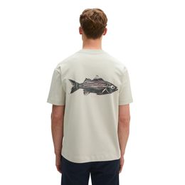 Marc O'Polo MARC O'POLO Herren T-Shirt, beige, Gr. XL, Jersey, Obermaterial: 100% Baumwolle, Shirts, loose mit Fisch-R&uuml;ckenprint