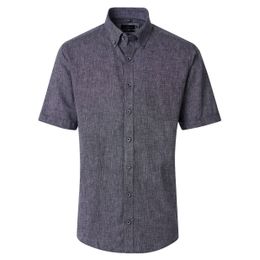 Kurzarmhemd Casamoda "Casamoda Leinenhemd kurzarm uni", Herren, Gr. L, Normalgr&ouml;&szlig;en, dunkelblau, 55% Leinen, 45% Baumwolle, unifarben, comfort fit, Hemden