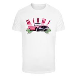T-Shirt MisterTee "MisterTee Herren Miami Car Tee", Jungen, Gr. XL, wei&szlig;, 100% Baumwolle, bedruckt, normal, Rundhals, Shirts T-Shirt