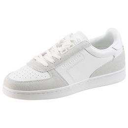 Marc O'Polo Sneaker MARC O'POLO "Vincenzo", Herren, Gr. 44, wei&szlig;, Glattleder, Veloursleder, unifarben, Basic, Schuhe Sneaker, Schn&uuml;rschuh, Freizeitsneaker mit gepolstertem Schaftrand