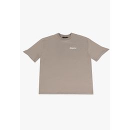 T-Shirt DROPSIZE "Dropsize HEAVY OVERSIZE YESTERDAY T-SHIRT", Jungen, Gr. L, simply taupe, 100% Baumwolle, bedruckt, oversize, Rundhals, Shirts T-Shirt