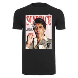 Kurzarmshirt Merchcode "Merchcode Herren Scarface Magazine Cover Tee", Jungen, Gr. L, schwarz, 100% Baumwolle, unifarben, normal, Rundhals, Shirts