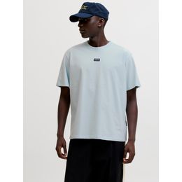 Jack & Jones T-Shirt JACK & JONES "JCOCLUB BADGE TEE SS CREW NECK LN", Jungen, Gr. S, omphalodes, Jersey, Obermaterial: 100% Baumwolle, unifarben, regular fit normal, Rundhals, Shirts T-Shirt, mit Stickerei