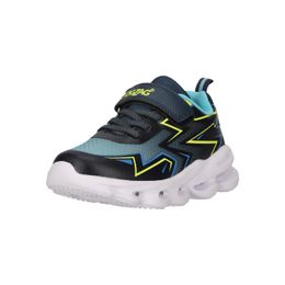 Sneaker ZIGZAG "Ignis", M&auml;dchen, Gr. 24, blau (dunkelblau), Kunstfaser, Lederimitat, Schuhe Sneaker, mit aufleuchtender Sohle f&uuml;r bessere Sichtbarkeit