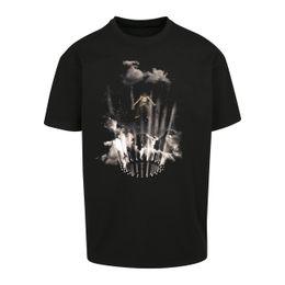 T-Shirt MisterTee "MisterTee Herren Flashing Lights Oversize Tee", Jungen, Gr. L, schwarz, 100% Baumwolle, unifarben, oversize, Rundhals, Shirts T-Shirt