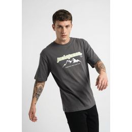 Jack & Jones T-Shirt JACK & JONES "JCOFLARE FRONT TEE SS CREW NECK FST", Jungen, Gr. S, pavement, Jersey, Obermaterial: 100% Baumwolle, bedruckt, regular fit, Rundhals, Shirts T-Shirt