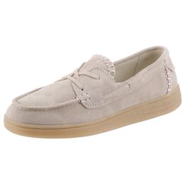 Marc O'Polo Loafer MARC O'POLO "Charlie", Damen, Gr. 40, beige (hellbeige), Veloursleder, unifarben, Basic, Schuhe Loafer, Slip-on Sneaker, Slipper, Schlupfschuh mit MemoryFoam-Innensohle