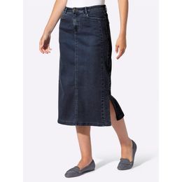 Casual Looks Damen Jeansrockdunkelblau, Gr. 19, unifarben, 81% Baumwolle, 17% Polyester, 2% Elasthan, R&ouml;cke