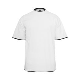 Kurzarmshirt Urban Classics "Urban Classics Herren Contrast Tall Tee", Jungen, Gr. M, wei&szlig;, schwarz, 100% Baumwolle, unifarben, loose fit, Rundhals, Shirts