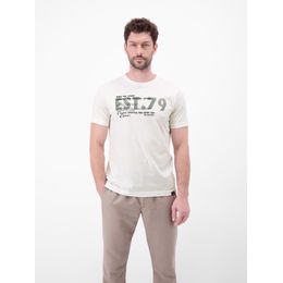 Lerros Herren T-Shirt "T-Shirt aus Baumwolle mit Brustprint", wei&szlig;, Gr. XXL, 100% Baumwolle, Shirts