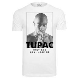 Kurzarmshirt Merchcode "Merchcode Herren 2Pac Prayer Tee", Jungen, Gr. M, wei&szlig;, 100% Baumwolle, bedruckt, normal, Rundhals, Shirts