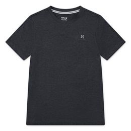 T-Shirt Hurley "H-20 DRI SUNSET KNIT TEE", Jungen, Gr. L (152/158), grau (schwarz heather), Obermaterial: 95% Polyester, 5% Elasthan, normal, Rundhals, Shirts T-Shirt