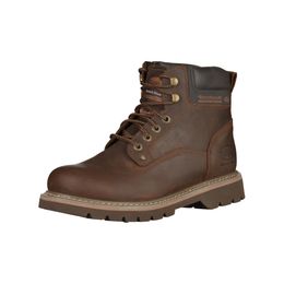 Schn&uuml;rstiefelette Dockers by Gerli "Dockers by Gerli Stiefelette Leder", Damen, Gr. 42, braun, Leder, Schuhe Schn&uuml;rstiefelette