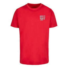 T-Shirt MisterTee "MisterTee Keep It 100% Tee", Jungen, Gr. L, cityrot, 100% Baumwolle, bedruckt, normal, Rundhals, Shirts T-Shirt