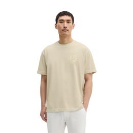 Marc O'Polo T-Shirt MARC O'POLO "mit saisonalem R&uuml;ckenprint", Jungen, Gr. L, beige (grau silk), Obermaterial: 100% Baumwolle, unifarben, relaxed fit, normaler Saum, Shirts T-Shirt