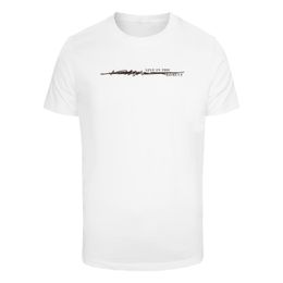 MisterTee Herren T-Shirt "MisterTee Herren Live In The Moment Tee", wei&szlig;, Gr. XS, bedruckt, 100% Baumwolle, Shirts
