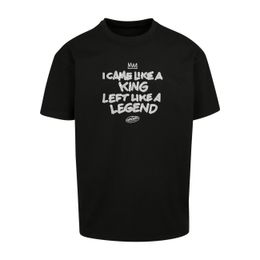 T-Shirt "Upscale by Mister Tee Herren Like A Legend Oversize Tee", Jungen, Gr. L, schwarz, 100% Baumwolle, UPSCALE BY MISTER TEE, bedruckt, oversize, Rundhals, Shirts T-Shirt