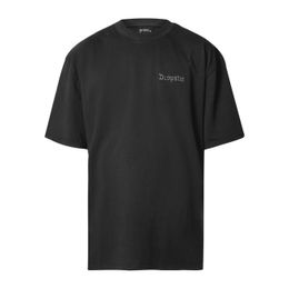 T-Shirt DROPSIZE "Dropsize Herren Heavy Oversize Embo T-Shirt", Jungen, Gr. S, washed schwarz, 100% Baumwolle, bedruckt, oversize, Rundhals, Shirts T-Shirt