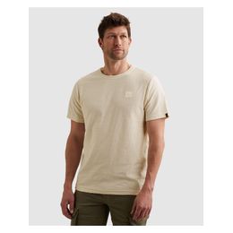 PME-Legend T-Shirt PME LEGEND "Short sleeve r-neck jacquard jersey", Jungen, Gr. XXL, egret, Jersey, Obermaterial: 100% Baumwolle, unifarben, regular fit normal, Rundhals, abgesteppte Kante, Shirts T-Shirt, mit Logo Stickerei