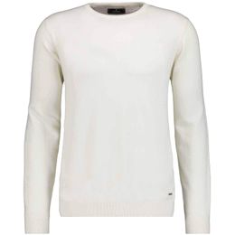 Rundhalspullover Ragman, Herren, Gr. 52, beige (ecru), Strick, 95% Baumwolle 5% Cashmere, Rundhals, Pullover Rundhalspullover