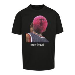 Kurzarmshirt "Upscale by Mister Tee Herren Power Forward Oversize Tee", Jungen, Gr. L, schwarz, 100% Baumwolle, UPSCALE BY MISTER TEE, unifarben, normal, Rundhals, Shirts