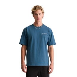 Marc O'Polo T-Shirt MARC O'POLO DENIM "mit R&uuml;ckenprint", Jungen, Gr. L, blau (endless sea), Obermaterial: 100% Baumwolle, unifarben, Basic, relaxed fit, Rundhals, normaler Saum, Shirts T-Shirt