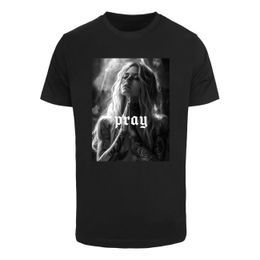 MisterTee Herren T-Shirt "MisterTee Praying Girl Tee"schwarz, Gr. XL, bedruckt, 100% Baumwolle, Shirts
