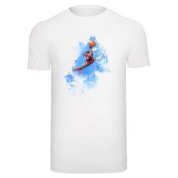 MisterTee Herren T-Shirt "MisterTee Herren Basketball Clouds", wei&szlig;, Gr. L, unifarben, 100% Baumwolle, Shirts