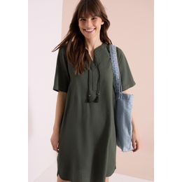 Midikleid Cecil, Damen, Gr. L (42), US-Gr&ouml;&szlig;en, khaki, Web, 75% Baumwolle, 25% Modal, unifarben, comfort fit knielang, Rundhals, normaler Saum, Kleider Midikleid, knielang
