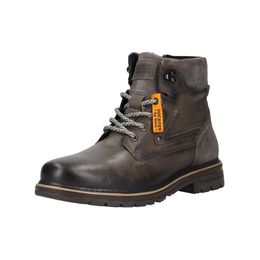 Schn&uuml;rstiefelette Dockers by Gerli "Dockers by Gerli Stiefelette Leder", Damen, Gr. 41, dunkelgrau, Leder, Schuhe Schn&uuml;rstiefelette