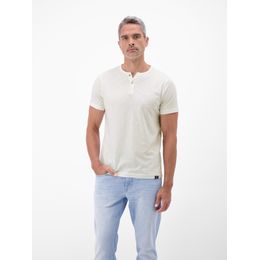 T-Shirt Lerros "T-Shirt mit Rundhalsausschnitt und Knopfleiste", Jungen, Gr. L, broken wei&szlig;, 100% Baumwolle, Rundhals, Shirts T-Shirt