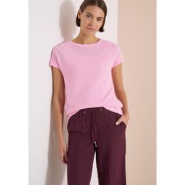 Cecil Damen T-Shirtlight blush rose, Gr. M, unifarben, Web, 50% Baumwolle, 50% Polyester, Shirts, mit U-Boot-Ausschnitt