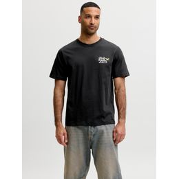 Jack & Jones T-Shirt JACK & JONES "JJLEGEND TEE SS CREW NECK", Jungen, Gr. L, schwarz, Jersey, Obermaterial: 100% Baumwolle, bedruckt, loose fit normal, Rundhals, Shirts T-Shirt, Baumwolle, locker geschnitten