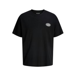 Jack & Jones T-Shirt JACK & JONES "JJLEGACY TEE SS CREW NECK", Jungen, Gr. L, schwarz, Jersey, Obermaterial: 100% Baumwolle, bedruckt, loose fit normal, Rundhals, Shirts T-Shirt, Baumwolle, locker geschnitten