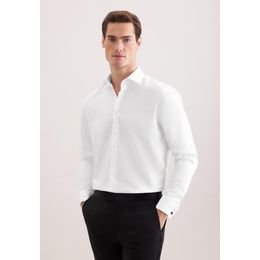 Smokinghemd Seidensticker, Herren, Gr. M (40), normale &Auml;rmell&auml;ngen, wei&szlig;, 100% Baumwolle, unifarben, regular fit, Doppelmanschette, Hemden, Gala Uni