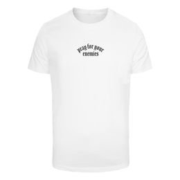 T-Shirt MisterTee "MisterTee Herren Pray For Your Enemies Tee", Jungen, Gr. L, wei&szlig;, 100% Baumwolle, bedruckt, normal, Rundhals, Shirts T-Shirt
