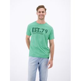 Lerros Herren T-Shirt "T-Shirt aus Baumwolle mit Brustprint", gr&uuml;n, Gr. XXL, 100% Baumwolle, Shirts