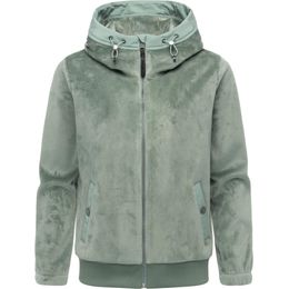 Fleecejacke Ragwear "Cousy Short Bonded", Damen, Gr. S (36), gr&uuml;n (dusty), Obermaterial: 91% Polyester, 9% Elasthan. Innenfutter: 94% Polyester, 6% Elasthan, gerade h&uuml;ftbedeckend, hoch geschlossener Ausschnitt, &Auml;rmel ohne &Auml;rmelschlitz elastischer Bund mit innenliegendem Gummizug, Jacken Fleecejacke, &Uuml;bergangsjacke mit kuscheligem Teddyfell-Innenfutter
