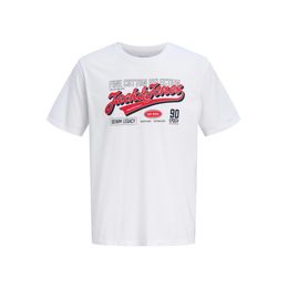 Jack & Jones T-Shirt JACK & JONES "JJELOGO TEE SS O-NECK 2 COL AW26 SN", Jungen, Gr. L, wei&szlig;, Jersey, Obermaterial: 100% Baumwolle, bedruckt, regular fit normal, Rundhals, Shirts T-Shirt, Baumwolle, regular fit