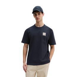 Marc O'Polo T-Shirt MARC O'POLO "mit R&uuml;ckenprint", Jungen, Gr. M, schwarz navy, Obermaterial: 100% Baumwolle, unifarben, Basic, loose fit, Shirts T-Shirt