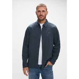 Langarmhemd Street One MEN, Herren, Gr. L (42), US-Gr&ouml;&szlig;en, blau (nocturnal blau), Web, 100% Baumwolle, unifarben, normal normal, V-Ausschnitt, B&uuml;ndchen, Hemden, aus reiner Baumwolle
