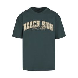 T-Shirt MisterTee "MisterTee Reach High Fear None Oversize Tee", Jungen, Gr. L, bottlegr&uuml;n, 100% Baumwolle, bedruckt, oversize, Rundhals, Shirts T-Shirt