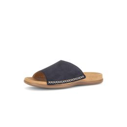 Gabor Damen Pantolette, Gr. 38dunkelblau, Nubukleder, Basic, Schuhe, Sommerschuh, Schl&uuml;pfschuh mit Kontrastn&auml;hten