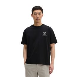 Marc O'Polo MARC O'POLO Herren T-Shirt "mit saisonalem R&uuml;ckenprint"schwarz, Basic, Gr. XL, unifarben, Obermaterial: 100% Baumwolle, Shirts