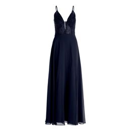 Abendkleid Vera Mont "Damen mit Stickerei", Damen, Gr. 34, Normalgr&ouml;&szlig;en, night sky, Obermaterial: 100% Polyester. Besatz: 100% Polyamid. Futter: 100% Polyester, festlich, k&ouml;rpernah lang, V-Ausschnitt, Kleider Abendkleid