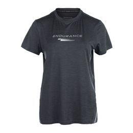 Funktionsshirt Endurance "WANGE MELANGE", Herren, Gr. 34, schwarz (schwarz, meliert), 92% Polyester, 8% Elasthan, bedruckt, meliert, normal, Rundhals, Shirts Funktionsshirt, mit innovativer QUICK DRY-Technologie