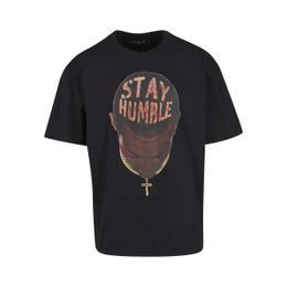 T-Shirt MisterTee "MisterTee Stay Humble Tee", Jungen, Gr. M, schwarz, 100% Baumwolle, bedruckt, normal, Rundhals, Shirts T-Shirt