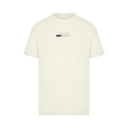 T-Shirt MisterTee "MisterTee Herren Become the Change Butterfly 2.0 Tee", Jungen, Gr. XS, sand, 100% Baumwolle, bedruckt, normal, Rundhals, Shirts T-Shirt