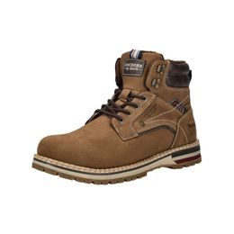 Schn&uuml;rstiefelette Dockers by Gerli "Dockers by Gerli Stiefelette Lederimitat", Damen, Gr. 40, braun, Lederimitat, Schuhe Schn&uuml;rstiefelette